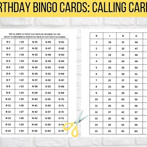 Birthday Bingo, 60 Birthday Bingo Cards, Birthday Party Game, Happy ...