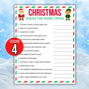 Christmas Riddles Game, Holiday Riddle Game, Fun Christmas Game ...