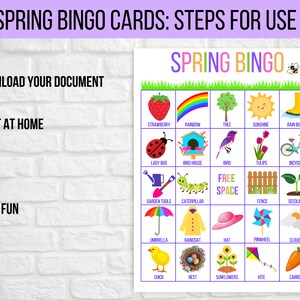 Printable Spring Bingo 30 Spring Bingo Cards Spring Activity - Etsy