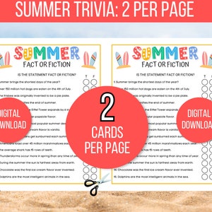 Summer Trivia Game, Summer Trivia Quiz, Summer Fact or Fiction Game ...