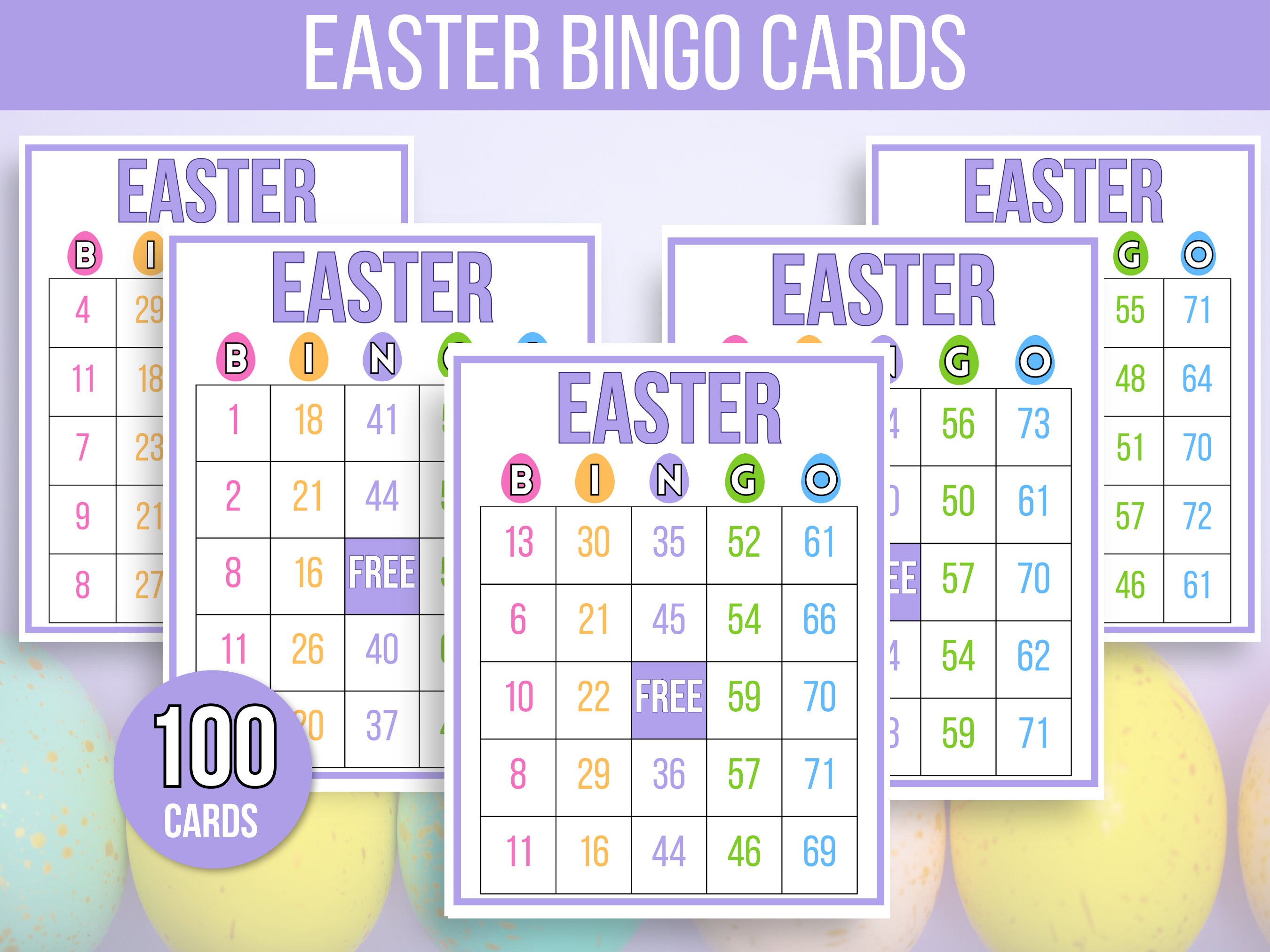 Easter Bingo, 100 Easter Bingo Cards, Easter Party Game, Easter ...