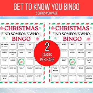 Get to Know You Christmas Bingo, Find the Guest Bingo, Christmas Human ...