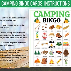 Camping Bingo, 30 Printable Camping Bingo Cards, Camping Game, Camping ...