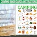 Camping Bingo, 30 Printable Camping Bingo Cards, Camping Game, Camping ...