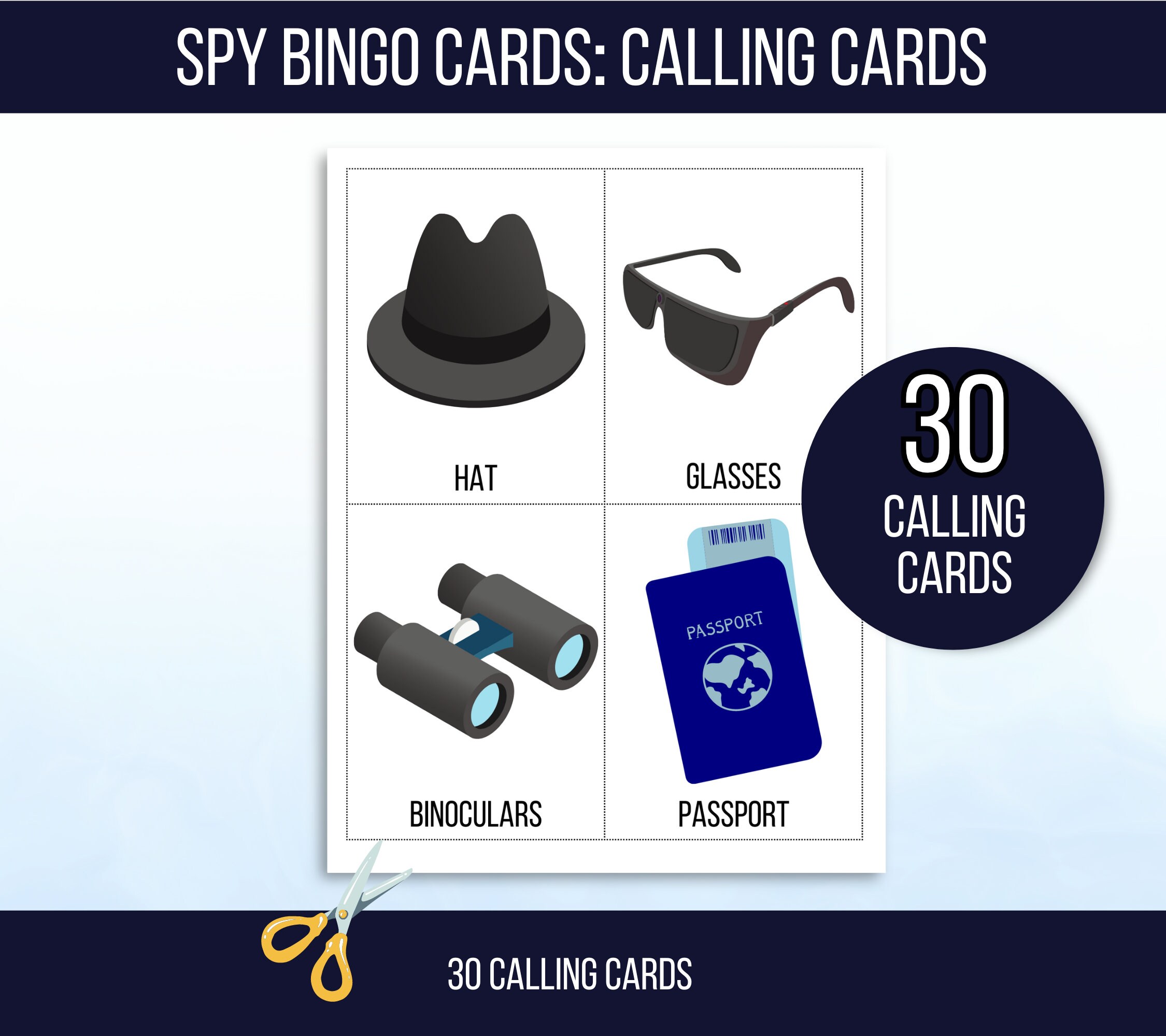 Spy Bingo, 30 Printable Spy Bingo Cards, Spy Party Game, Spy Activity ...