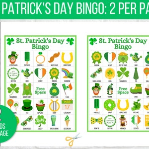 St. Patrick's Day Bingo, 30 St. Patrick's Bingo Cards, St. Patrick's ...