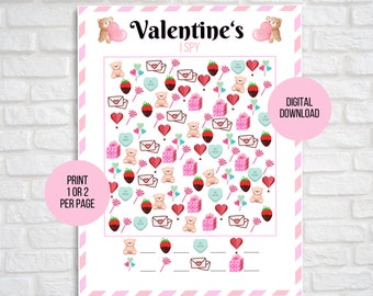 Valentine's Day I Spy Activity, Valentine's Day Classroom Activity ...