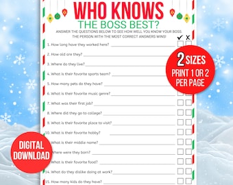 Who Knows the Boss Best? – Printable Office Holiday Team Building Game ...