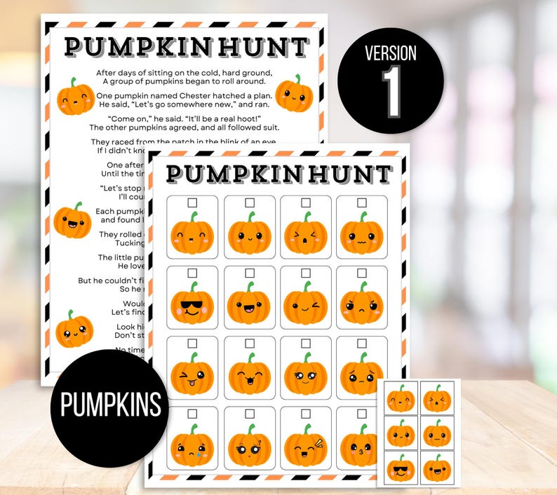 Autumn Scavenger Hunt, Pumpkin Scavenger Hunt, Indoor Autumn Treasure ...