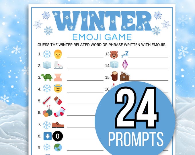 Winter Emoji Game, Emoji Winter Game, Winter Emoji Trivia Game, Emoji ...