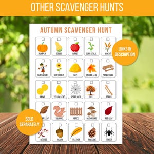 Pumpkin Patch Scavenger Hunt for Kids, Nature Scavenger Hunt, Pumpkin ...