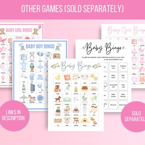 100 Baby Girl Bingo Cards, Baby Girl Bingo Game Cards, Baby Gift Bingo ...