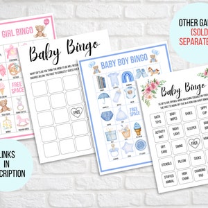 60 Baby Shower Bingo Cards, Unique Prefilled Baby Bingo Game Cards ...