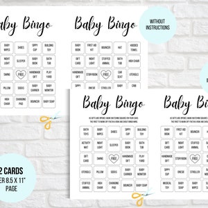 60 Baby Shower Bingo Cards, Unique Prefilled Baby Bingo Game Cards ...