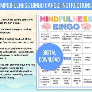 Mindfulness Bingo, 30 Mindfulness Bingo Cards for Kids, Gratitude Bingo ...