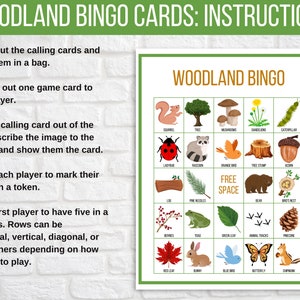 Woodland Bingo, 30 Printable Woodland Bingo Cards, Woodland Party Game ...