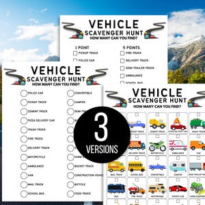 Road Trip Scavenger Hunt for Kids, Vehicle Scavenger Hunts, Road Trip ...