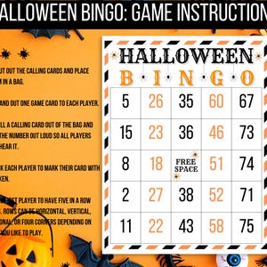 100 Halloween Bingo Cards, Halloween Number Bingo, Halloween Party Game ...
