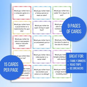 Would You Rather Questions for Kids, Conversation Starters, Road Trip ...