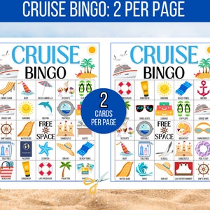 Cruise Bingo, 60 Cruise Bingo Cards, Cruise Games, Cruise Ship Bingo ...