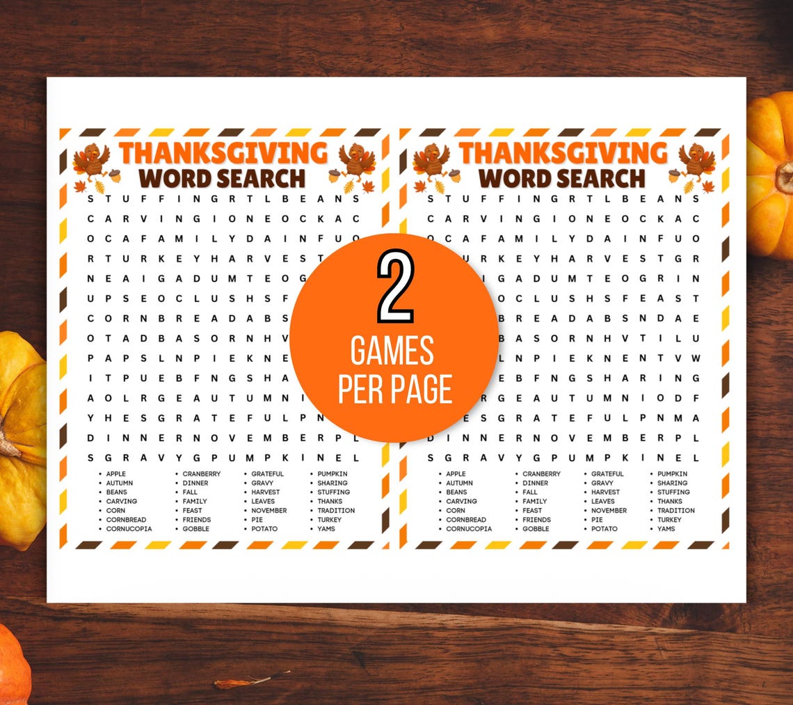Thanksgiving Word Search, Thanksgiving Word Scramble, Printable ...