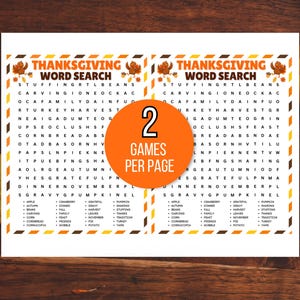 Thanksgiving Word Search, Thanksgiving Word Scramble, Printable ...