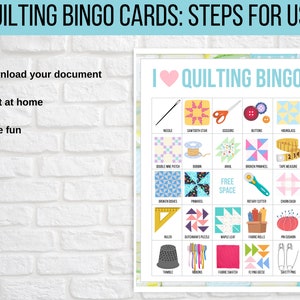 Quilt Bingo, 30 Printable Quilt Bingo Cards, Quilting Bingo, Quilting ...