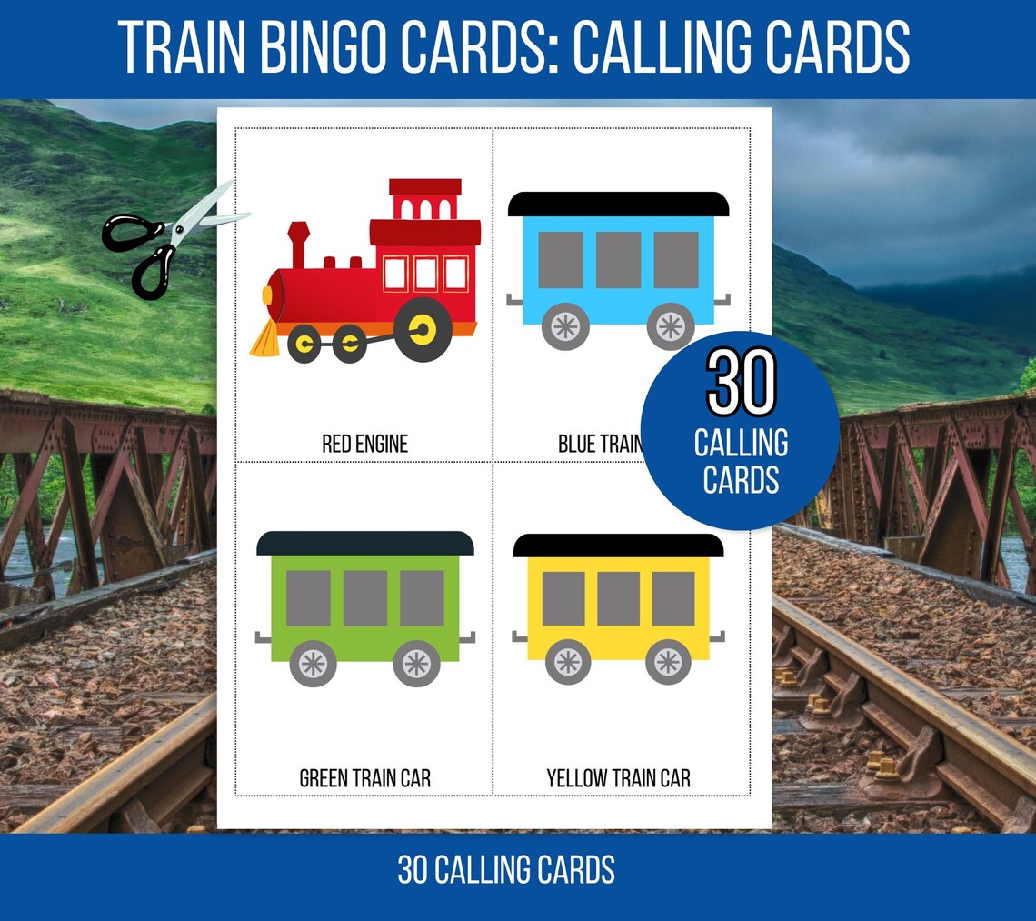 Train Bingo, 30 Printable Train Bingo Cards, Train Travel Bingo, Train ...