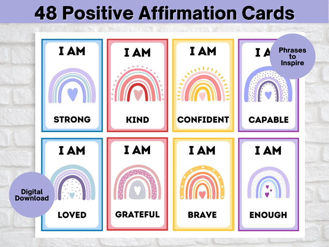 Affirmation Cards for Kids, Encouragement Cards for Kids, Positive ...