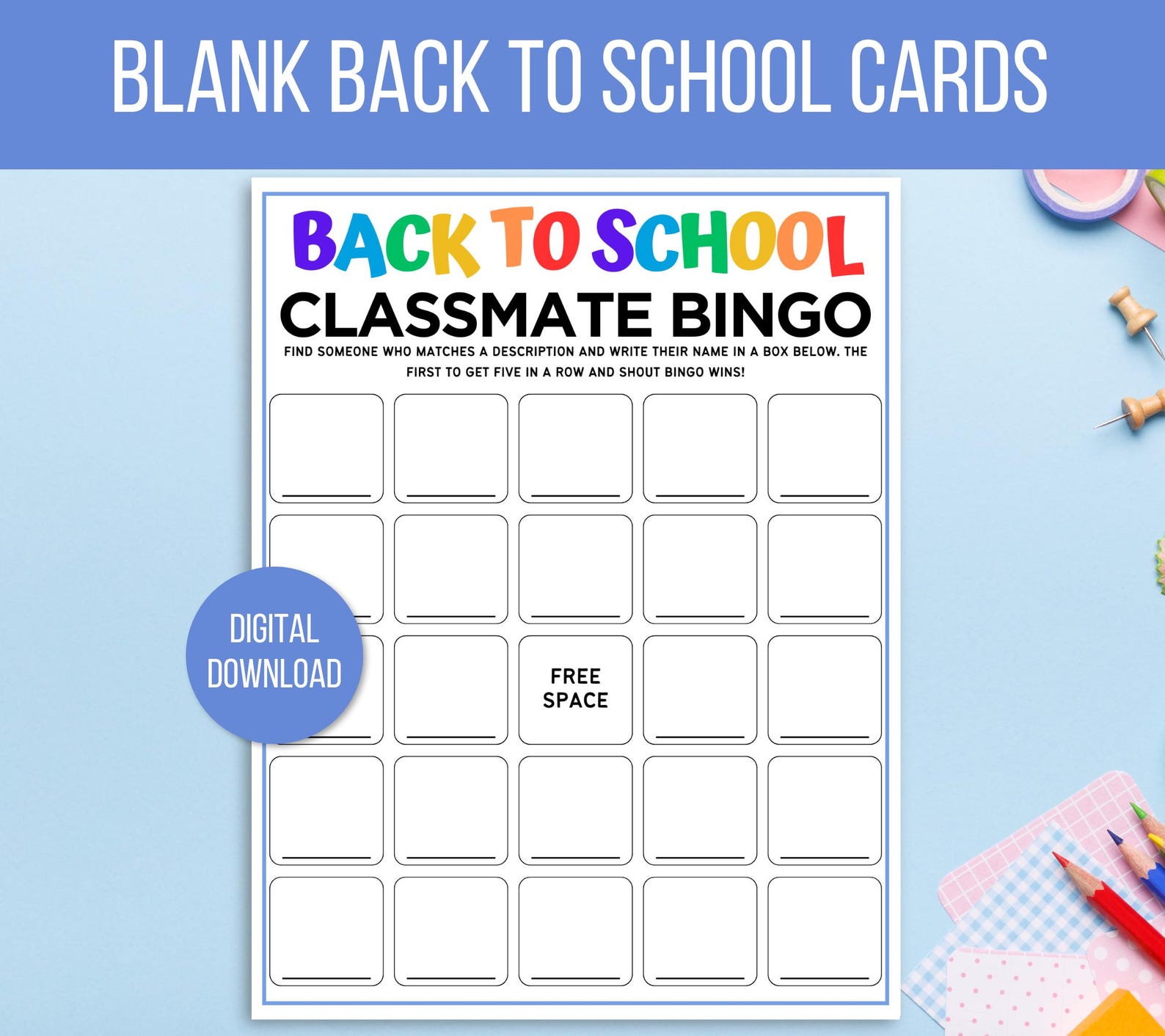 Back to School Bingo, Back to School Games, Classmate Bingo, Get to ...