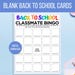 Back to School Bingo, Back to School Games, Classmate Bingo, Get to ...