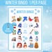 Winter Bingo, 30 Printable Winter Bingo Cards, Winter Activity for Kids ...