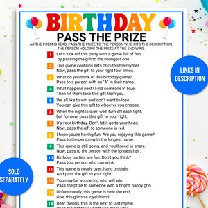 Birthday Bingo, 60 Birthday Bingo Cards, Birthday Party Game, Happy ...
