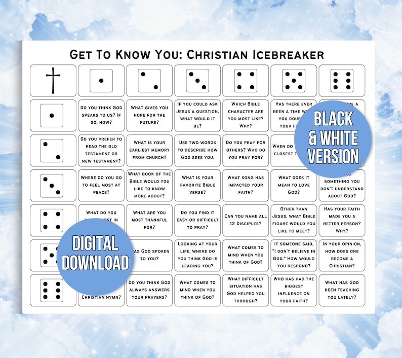 Christian Icebreaker, Christian Conversation Starters, Bible Games ...