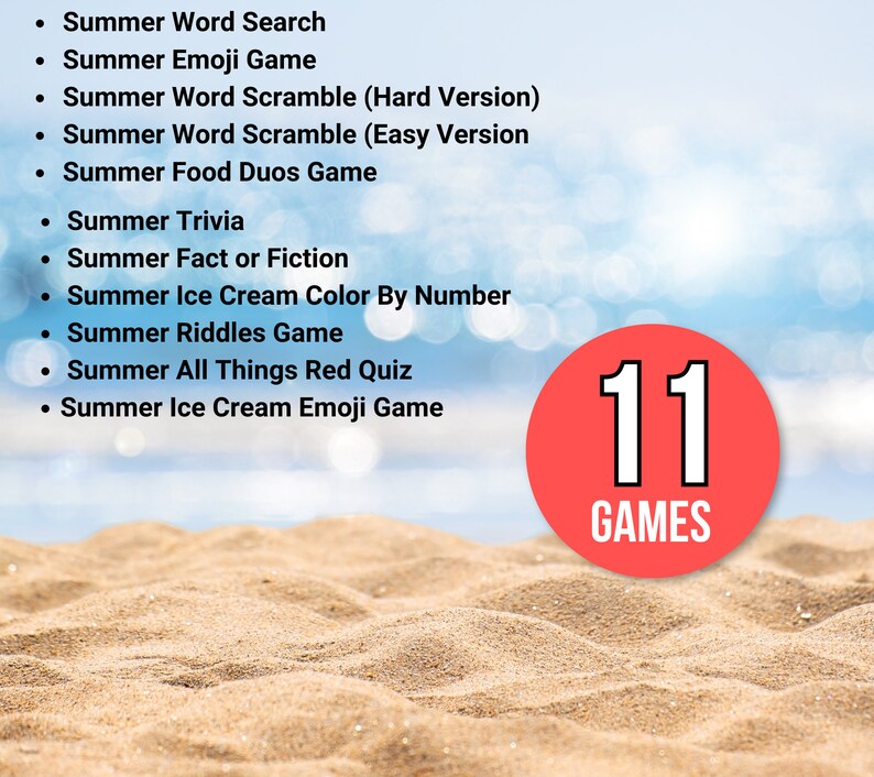 Summer Trivia Games, Summer Activities, Summer Party Games, Summer Game ...