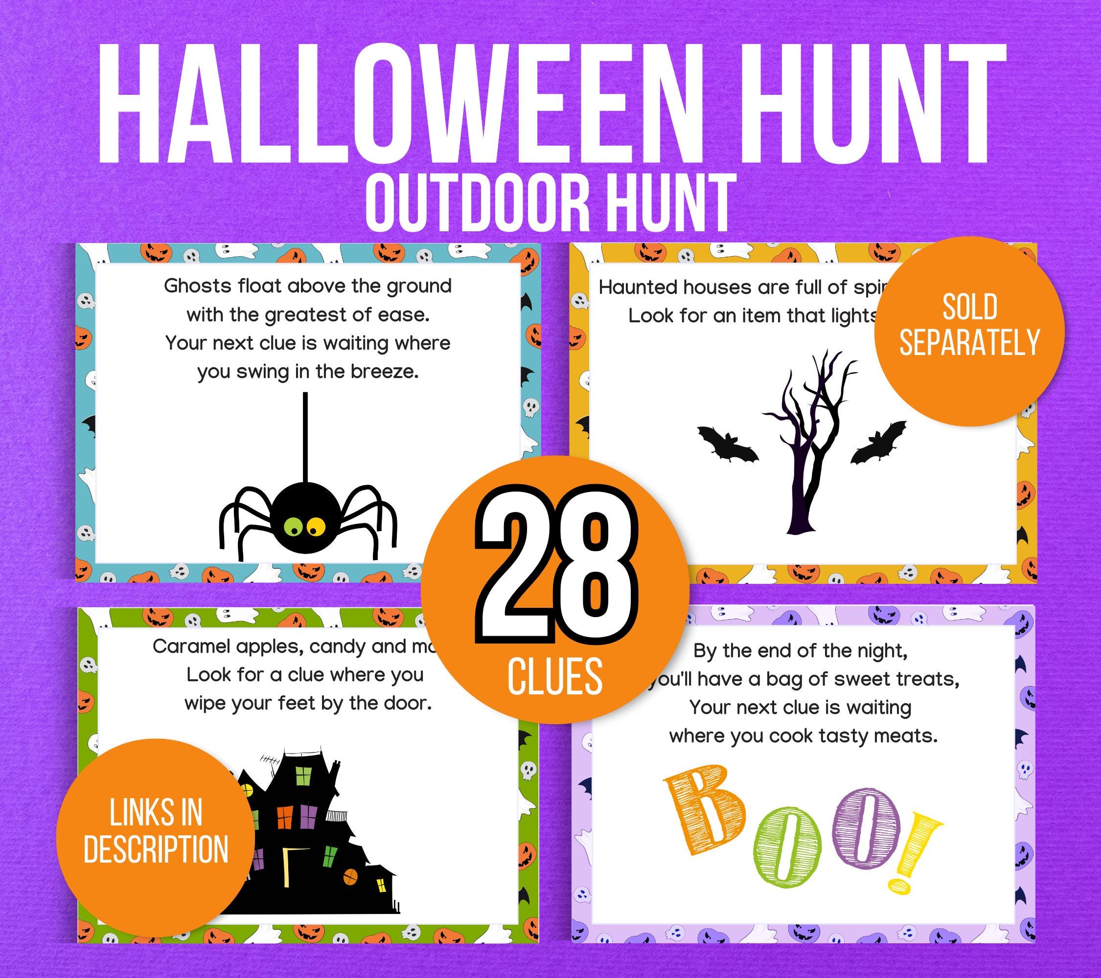 Indoor Halloween Treasure Hunt, Indoor Halloween Scavenger Hunt, 36 ...