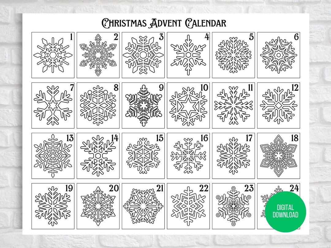 Advent Calendar Coloring Page, Kids Advent Calendar,diy Advent Calendar ...