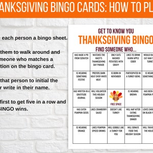 Thanksgiving Get to Know You Bingo, Find Someone Who Bingo, Find the ...