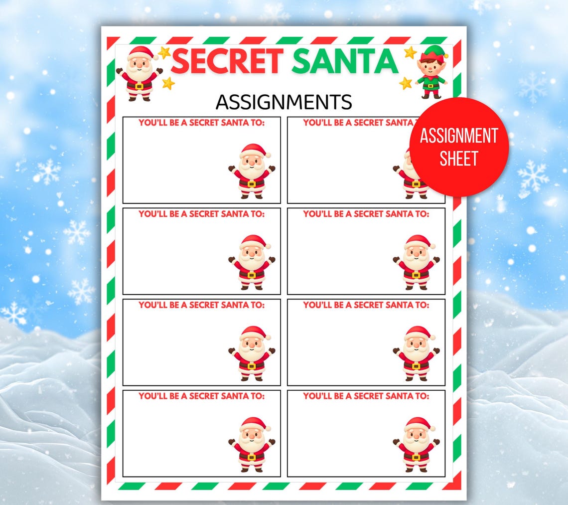 Coworker Secret Santa Questionnaire, Printable Secret Santa Questions ...