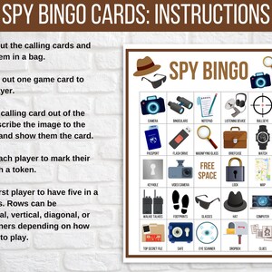 Spy Bingo, 30 Printable Spy Bingo Cards, Spy Party Game, Spy Activity ...
