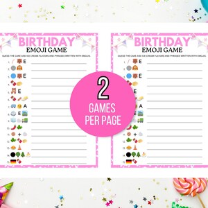 Birthday Emoji Pictionary Game, Printable Birthday Game, Birthday Party ...