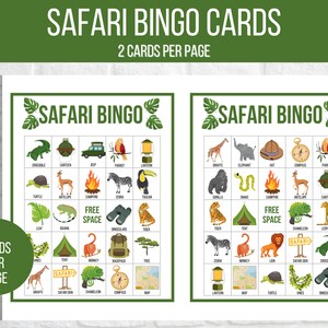 Safari Bingo 30 Printable Safari Bingo Cards Safari Party - Etsy