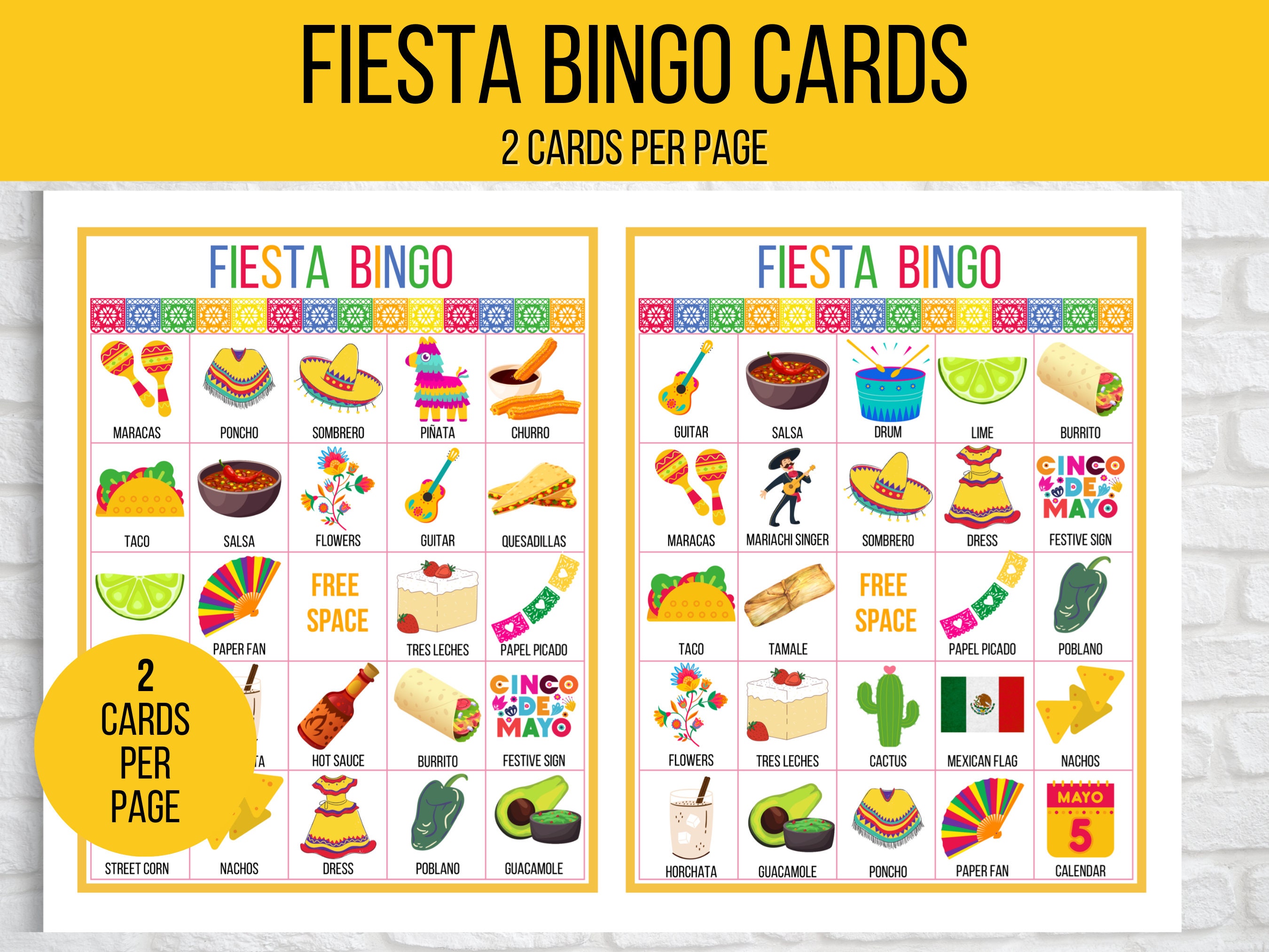 Fiesta Bingo 30 Printable Fiesta Bingo Cards Fiesta Activity - Etsy