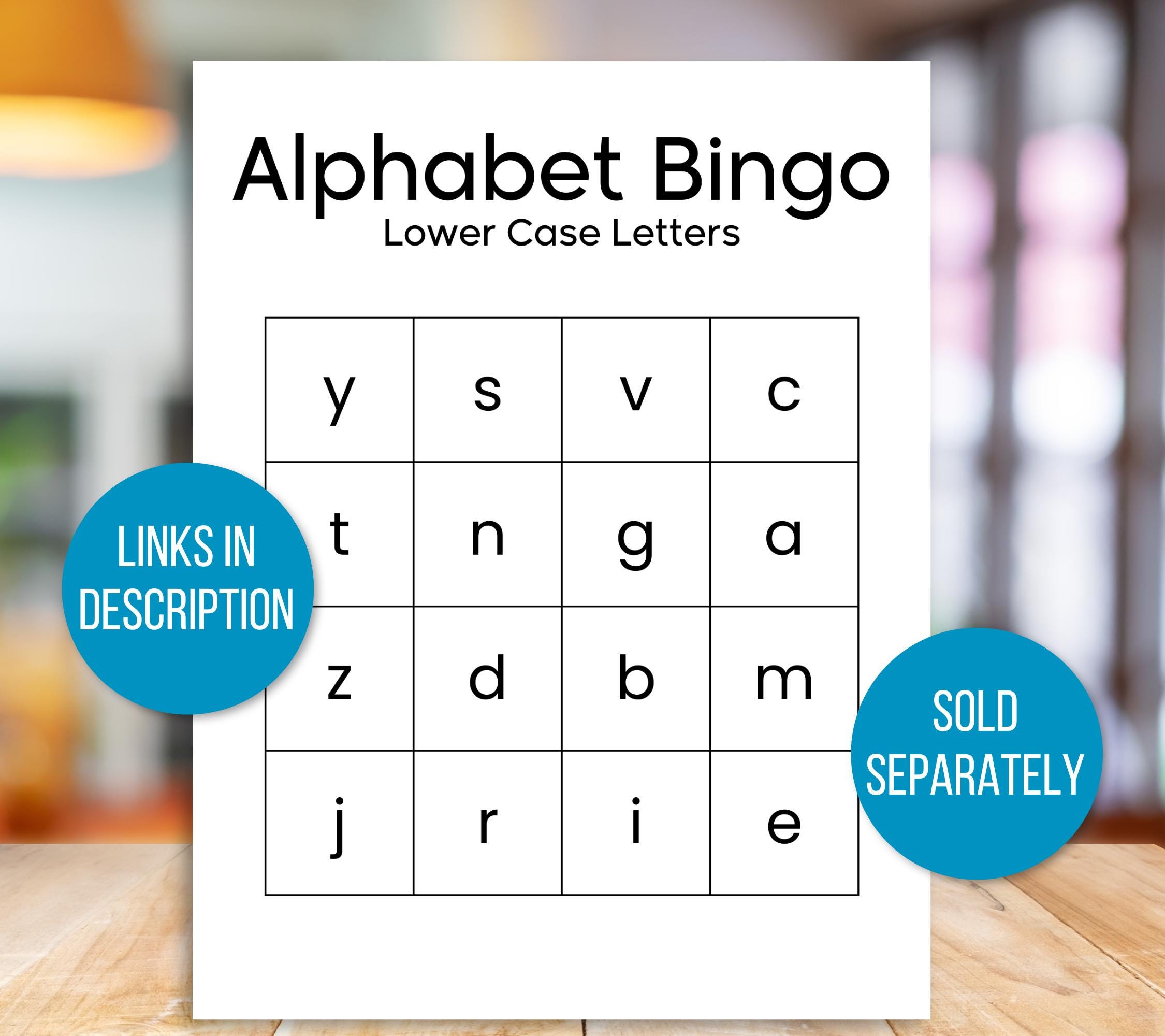 Alphabet Bingo, 30 Printable Alphabet Bingo Cards, ABC Practice, ABC ...