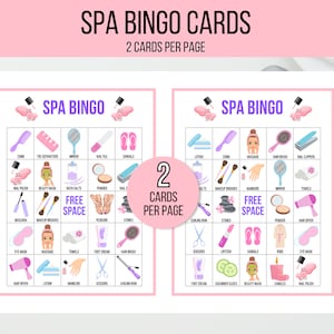 Spa Bingo, 40 Spa Bingo Cards, Spa Birthday Party Game, Girls Party ...