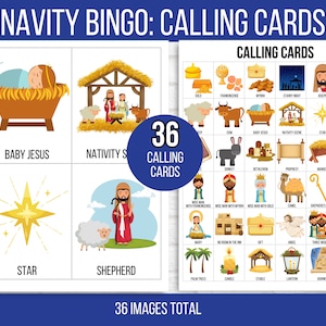 Nativity Bingo, 50 Nativity Bingo Cards, Christmas Bingo, Christmas ...