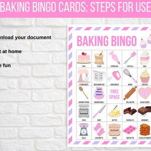 Baking Bingo, 30 Printable Baking Bingo Cards, Baking Birthday, Baking ...
