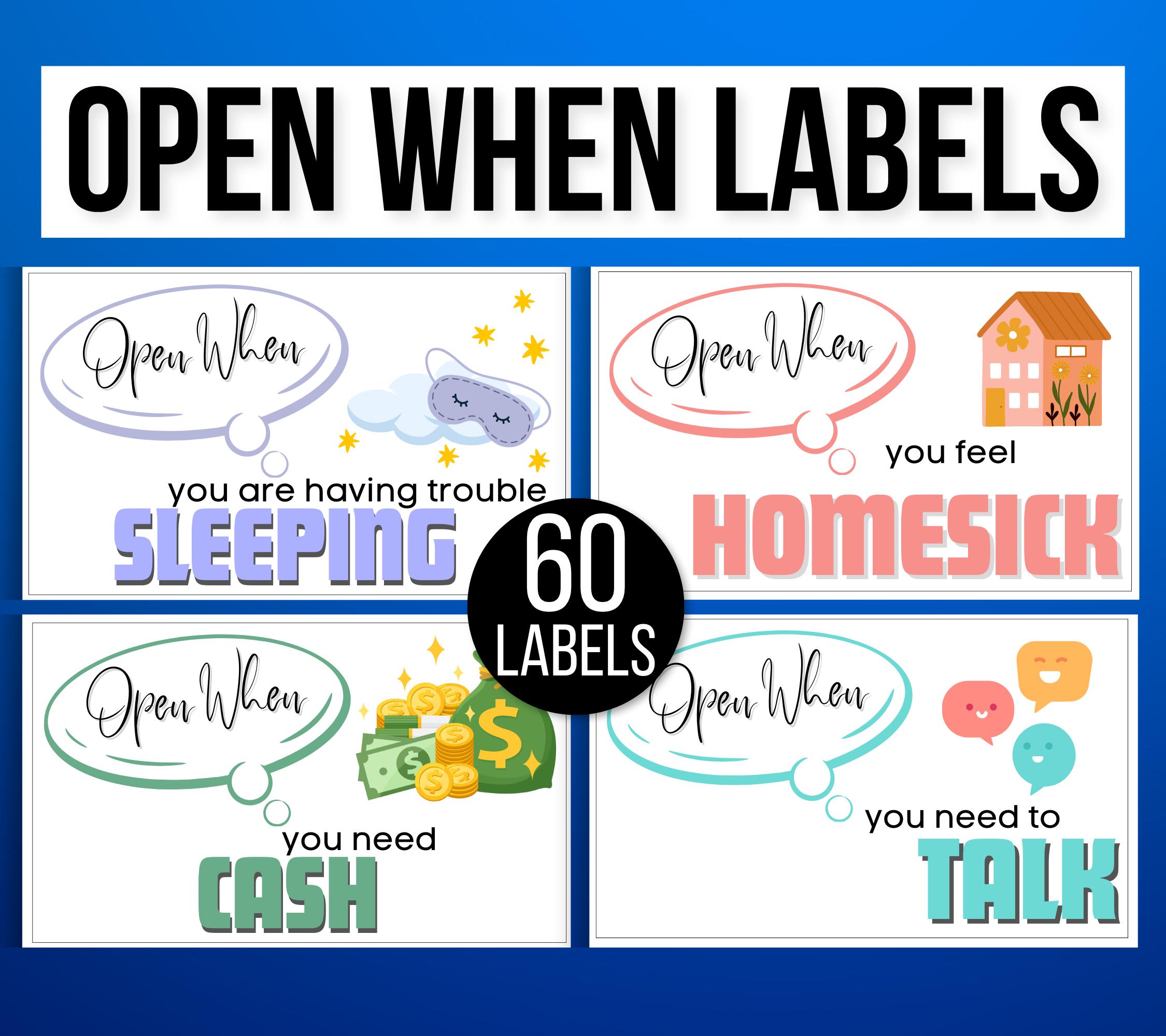 Open When Envelopes, College Open When Envelopes, Printable Open When ...