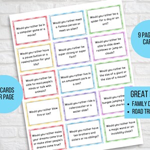 Would You Rather Questions for Kids, Conversation Starters, Road Trip ...