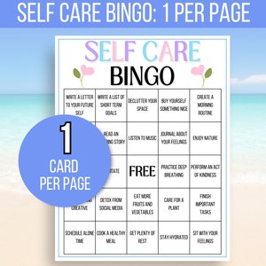 Self Care Bingo, 50 Self Care Bingo Cards, Self Care Challenge, Self ...